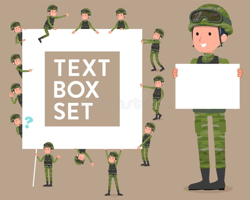 Flat Type Military Wear Man_text Box Stock Vector - Illustration of ...
