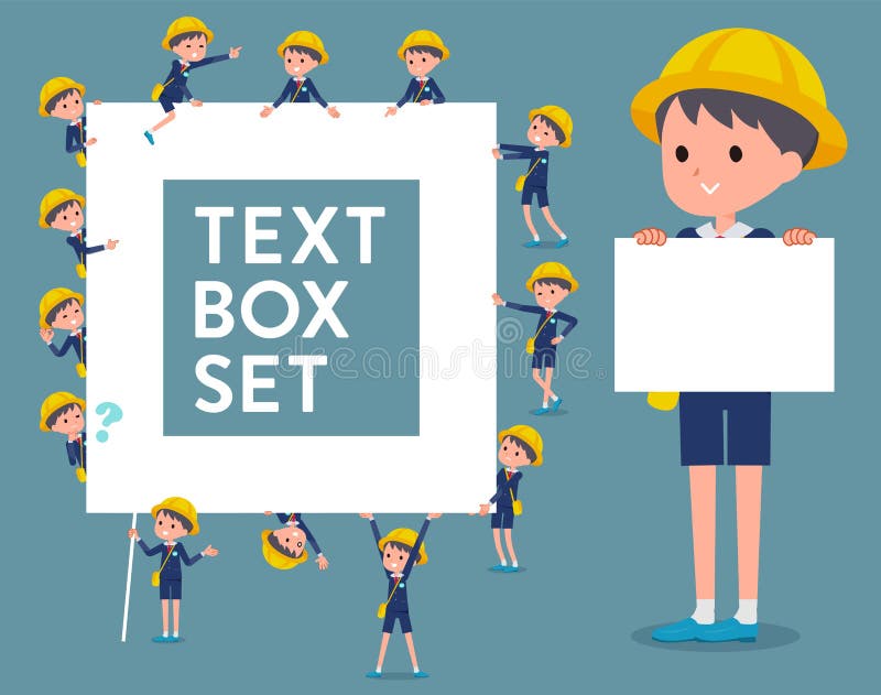 Flat Type Nursery School Boy_text Box Stock Vector - Illustration of ...