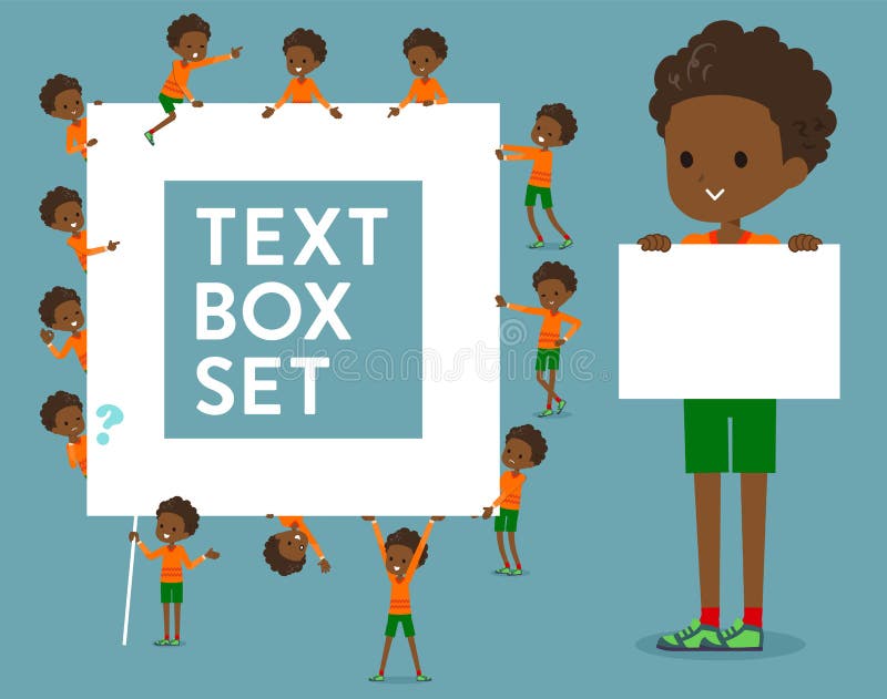 Flat Type Perm Hair Boy Black_text Box Stock Vector - Illustration of ...