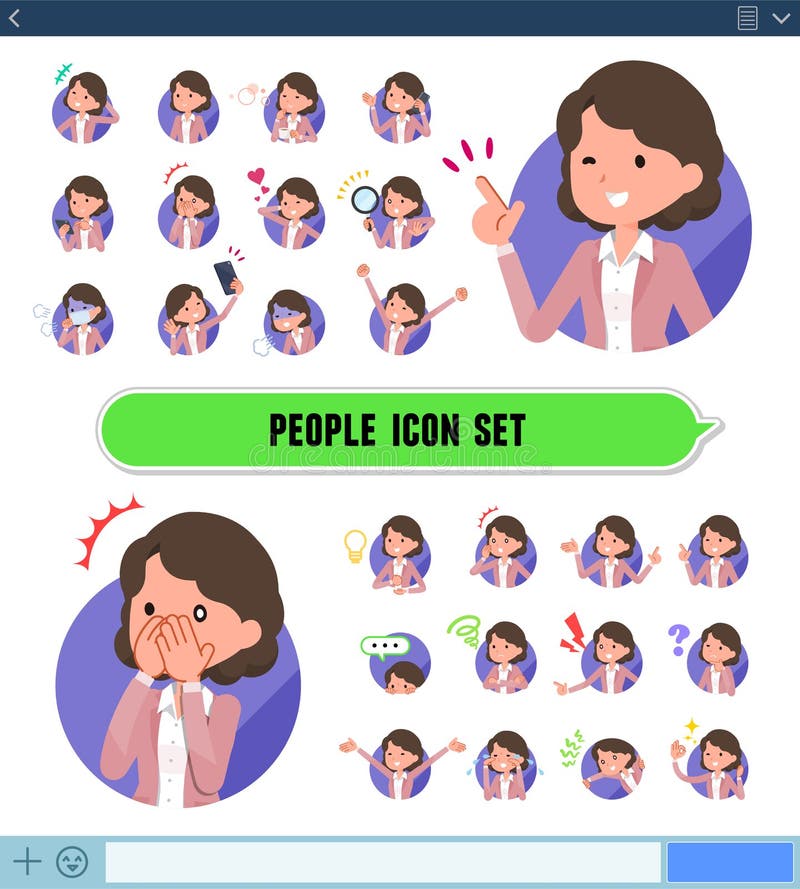 Pink Jacket Middle Woman Woman Success & Positive Stock Vector ...