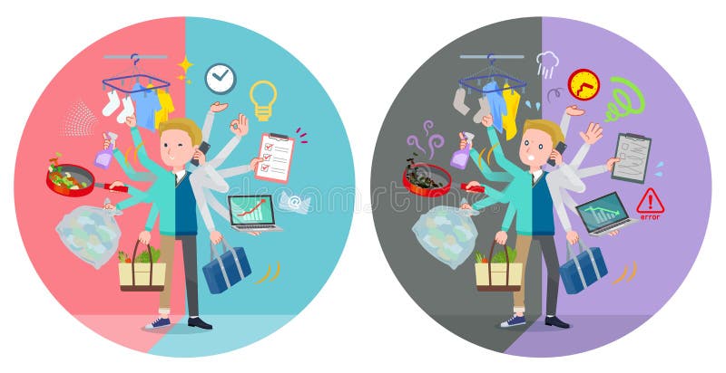 Flat Type School Boy White_mulch Task Switch Stock Vector ...