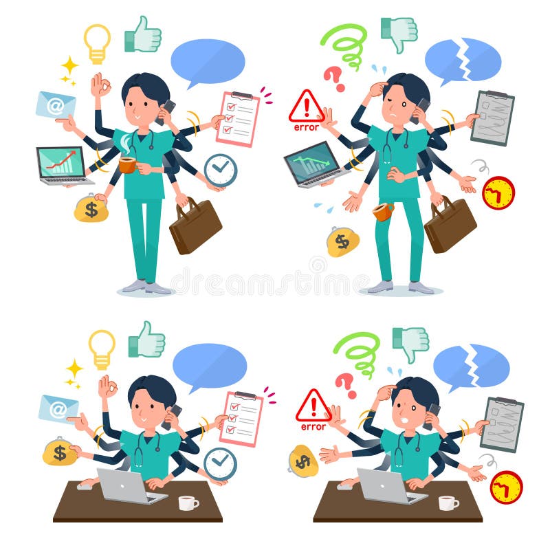 Doctor Multitasking Stock Illustrations – 108 Doctor Multitasking Stock ...