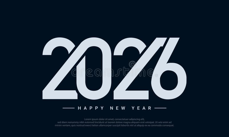 2026 Flat Typography Design for New Year Celebration Stock Vector ...