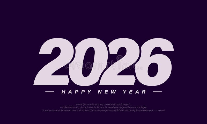 2026 Flat Typography Design for New Year Celebration Stock Vector ...