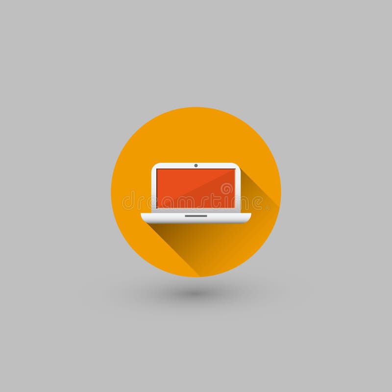 Flat UI Design - Colorful Webdesign Elements - Laptop, Notebook Icon ...