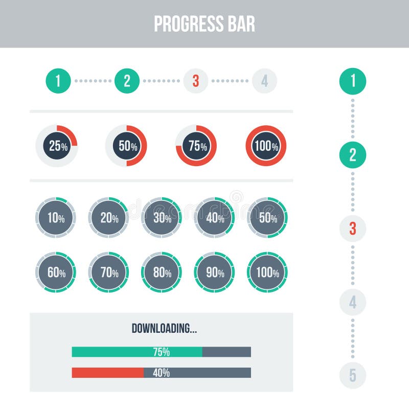 Flat UI Design Elements - Set of Basic Web Icons Stock Vector - Illustration of mobile ...