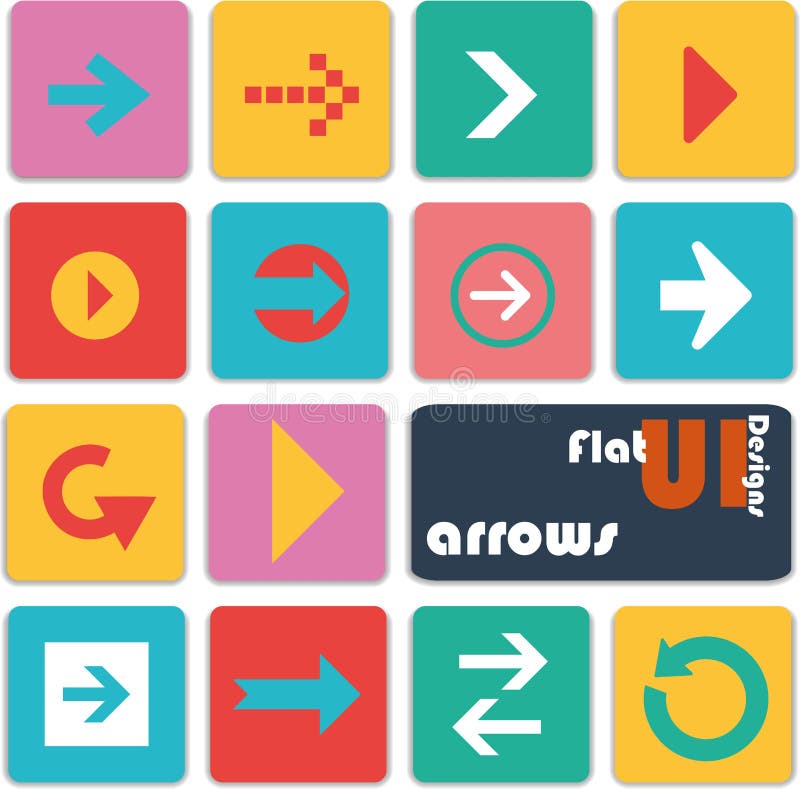 Flat Ui Design Icons. Arrows. Stock Vector - Illustration of pastel ...