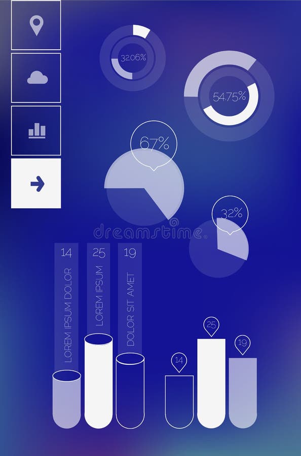 Flat UI Template and Infographics Stock Vector - Illustration of ...