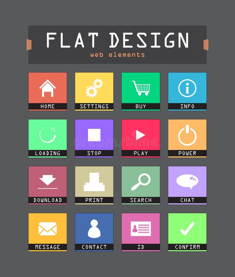 Flat ui icons stock vector. Illustration of layout, loading - 33104678