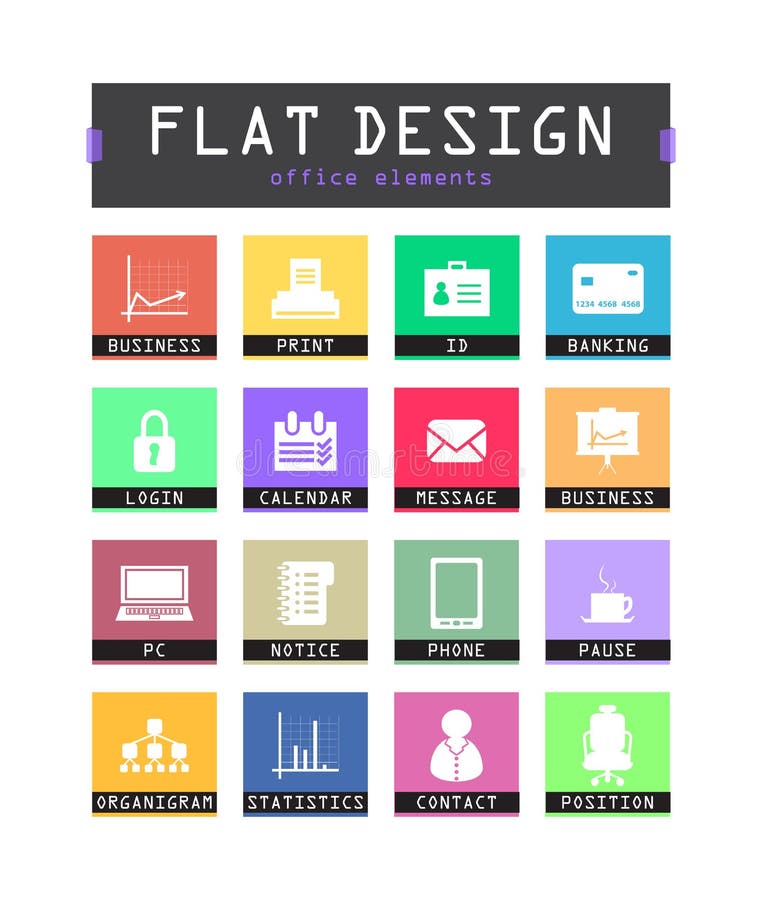 Flat ui icons stock vector. Illustration of computer - 33104691