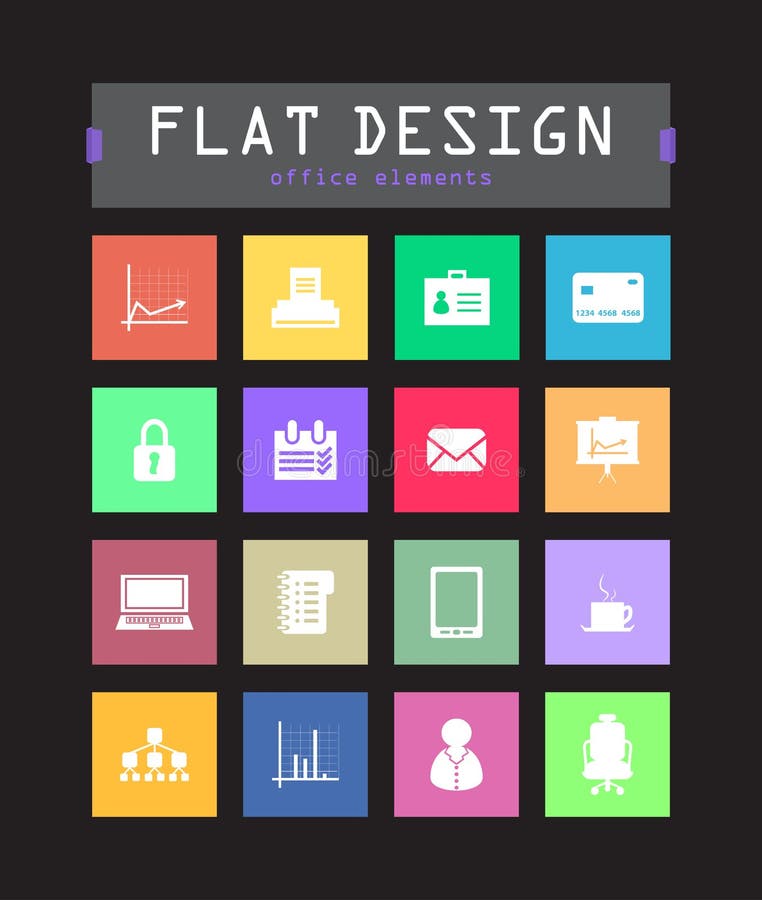Flat Icons for Construction Stock Vector - Illustration of vector ...