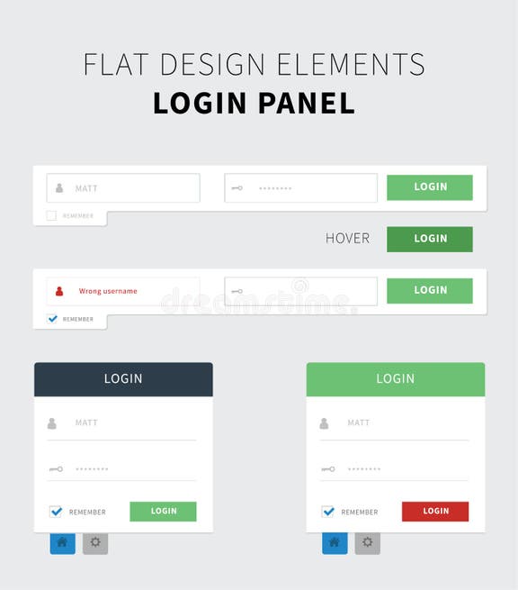 Flat Ui Kit Login Panel Design Stock Illustrations – 61 Flat Ui Kit Login Panel Design Stock ...