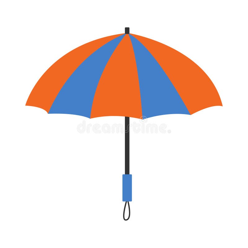 Flat Umbrella Illustration. Cartoon Umbrella Stock Illustration ...