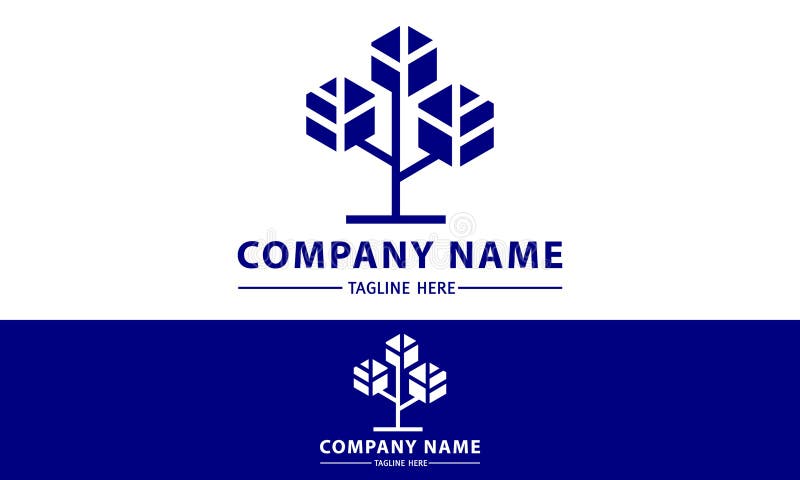 Blue Color Abstract Tech Tree Box Logo Design Stock Vector ...