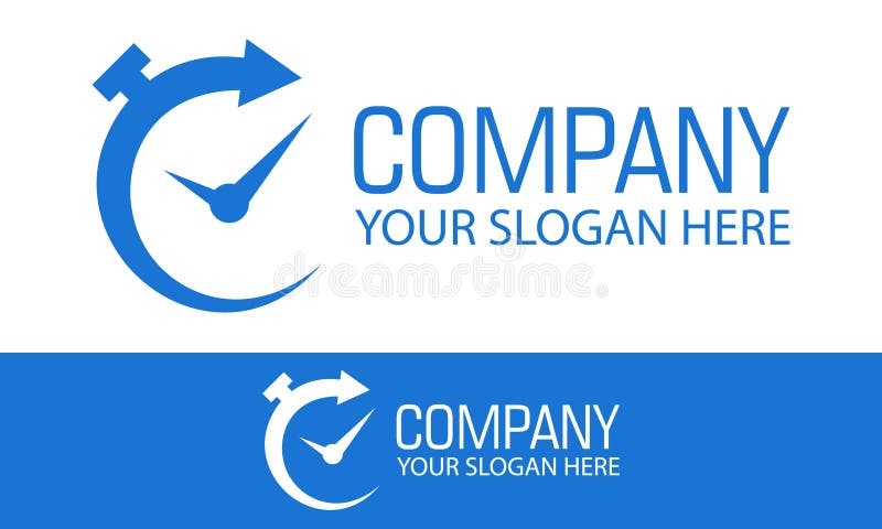 Blue Color Arrow Fast Timer Logo Design Stock Vector - Illustration of ...