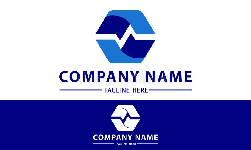 Blue Color Simple Abstract Modern Hexagonal Logo Design Stock Vector ...