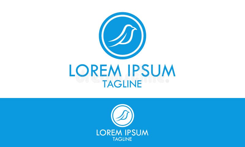 Blue Color Simple Bird Circle Logo Design Stock Vector - Illustration ...