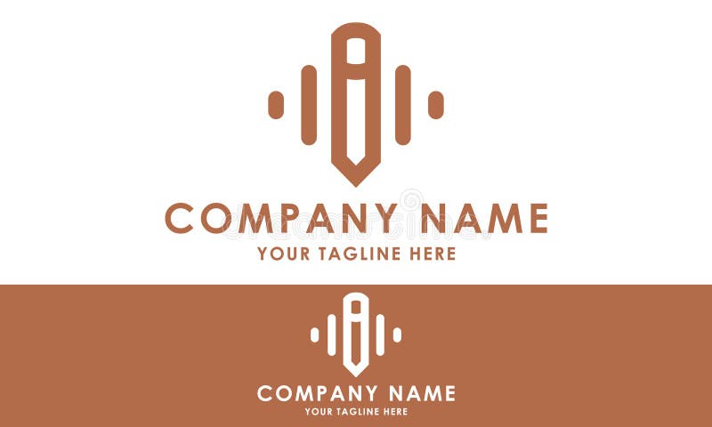 Brown Color Simple Simple Wave Tech Logo Design Stock Vector ...