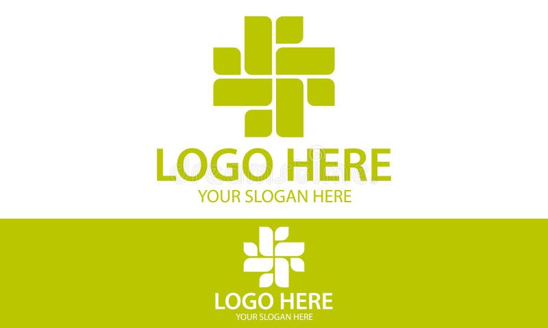 Green Color Abstract Tech Box Cross Health Design Stock Vector ...