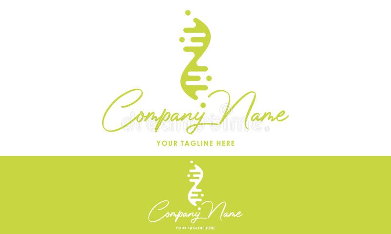 Green Color Creative Abstract DNA Science Logo Design Stock Vector ...