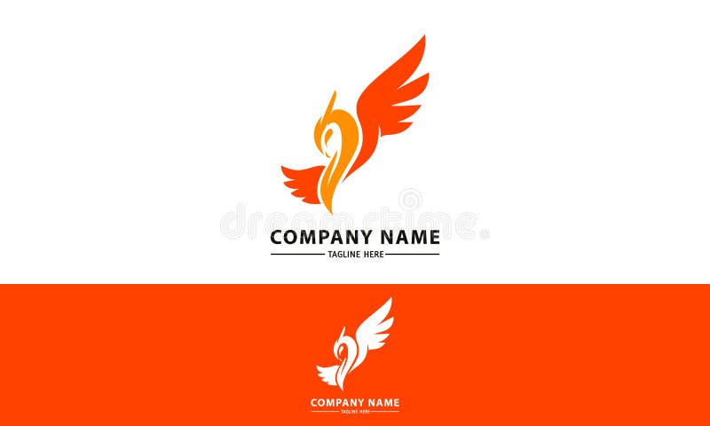 REd Color Abstract Bird Spread Wing Logo Design Stock Vector ...