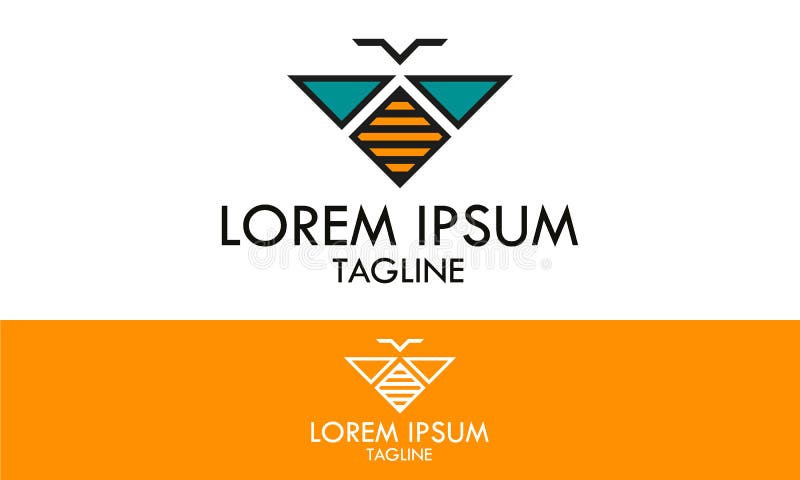 Yellow Color Abstract Square Shape Bee Logo Design Stock Vector ...