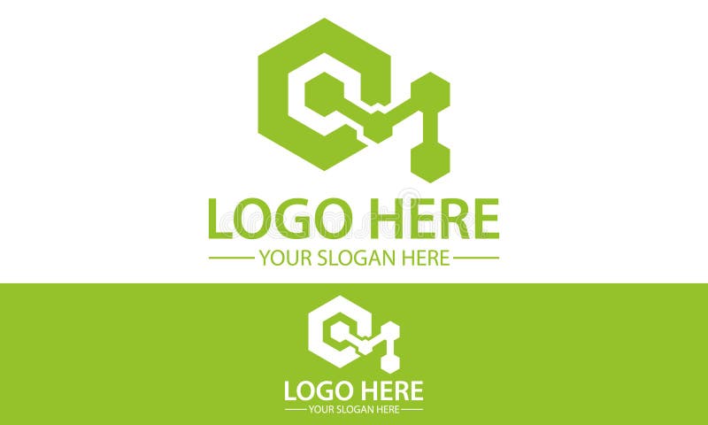 Green Color Simple Hexagonal Connect Tech Logo Design Stock Vector - Illustration of digital ...
