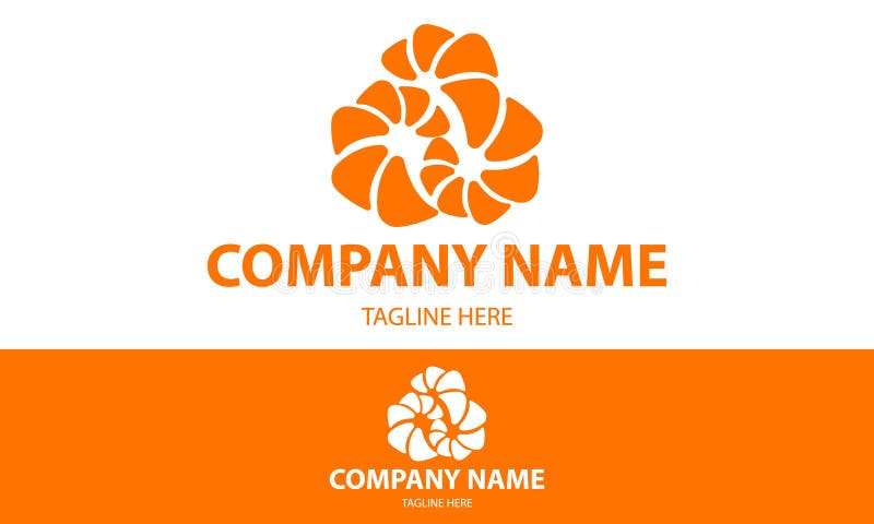 Orange Color Abstract Shell Logo Design Stock Vector - Illustration of ...
