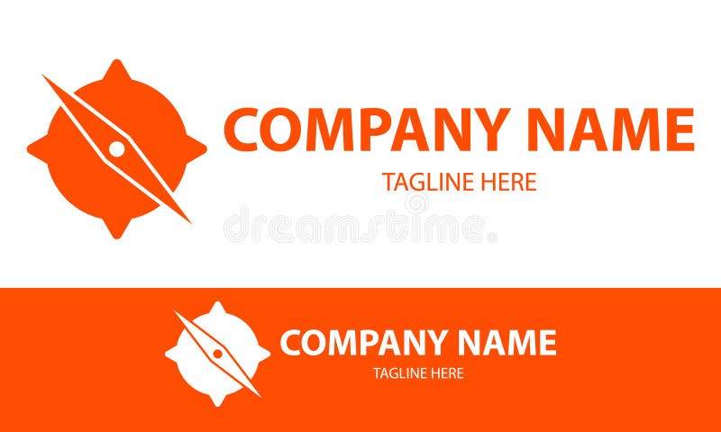 Orange Color Creative Compass Logo Design Stock Vector - Illustration ...