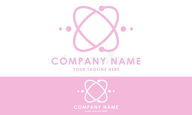 Pink Color Simple Shape Atom Initial Letter M Logo Design Stock Vector ...