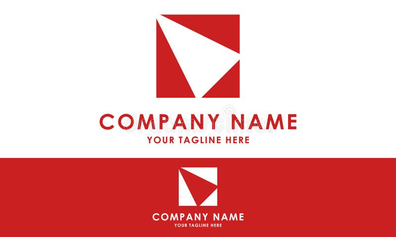 Red Color Abstract Box Square Triangle Logo Design Stock Illustration ...