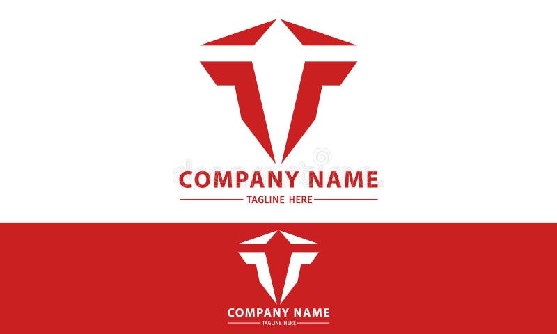 Red Color Abstract Modern Initial Letter T Triangle Logo Design Stock ...