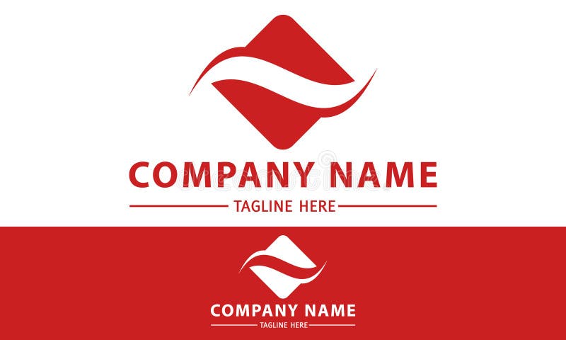 Red Color Simple Square Wave Logo Design Stock Vector - Illustration of ...