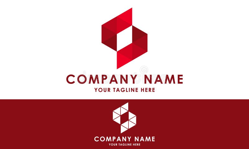 Red Color Simple Triangle Hexagonal Logo Design Stock Vector ...