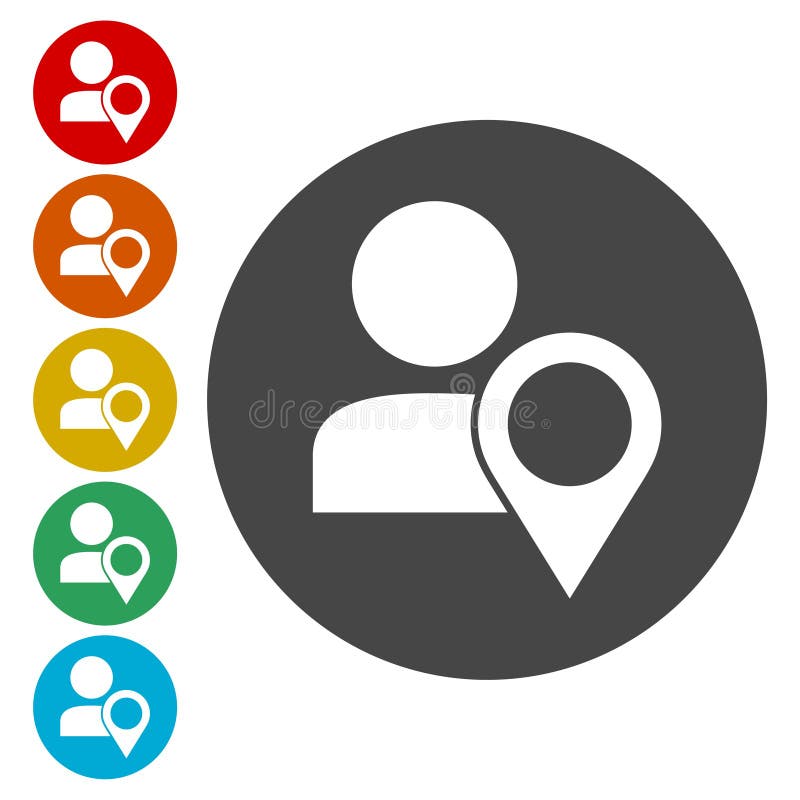 Flat User Location Icon, User Location Icon Stock Vector - Illustration ...