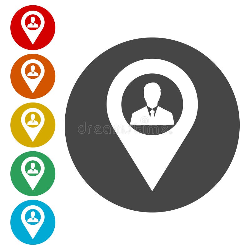 Flat User Location Icon, User Location Icon Stock Vector - Illustration ...