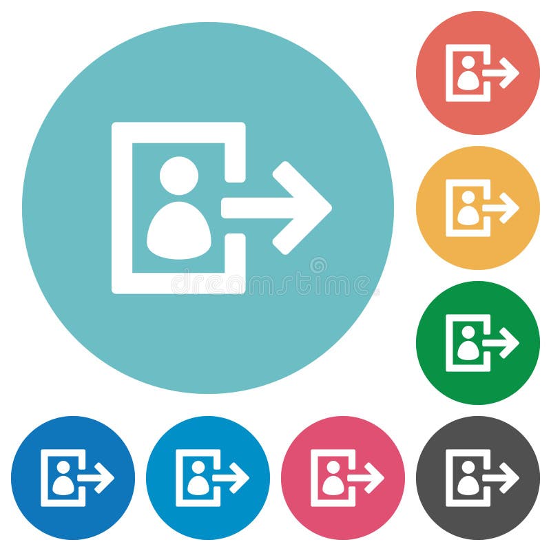 Flat user logout icons stock vector. Illustration of logout - 186273081