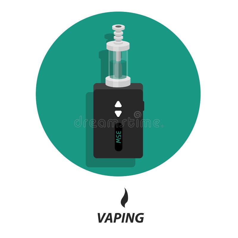 Flat vaping icon circle stock vector. Illustration of health - 80525876
