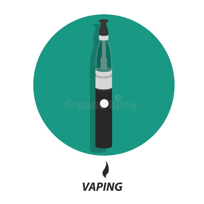 Flat vaping icon circle stock vector. Illustration of vector - 80525877