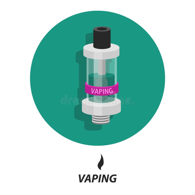 Flat vaping icon circle stock vector. Illustration of nicotine - 80526092