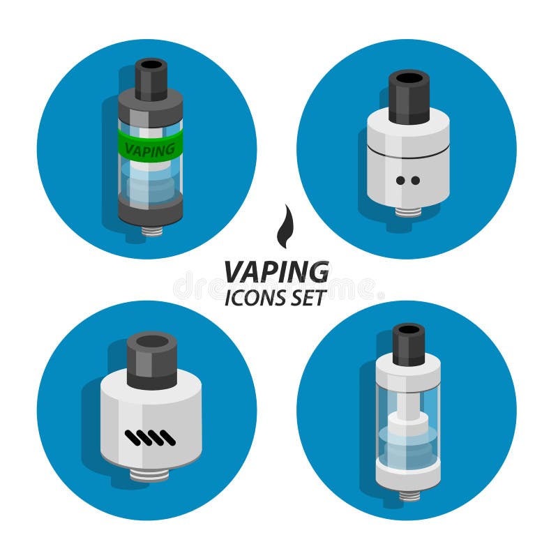 Flat vaping icon circle stock illustration. Illustration of vape - 80531760