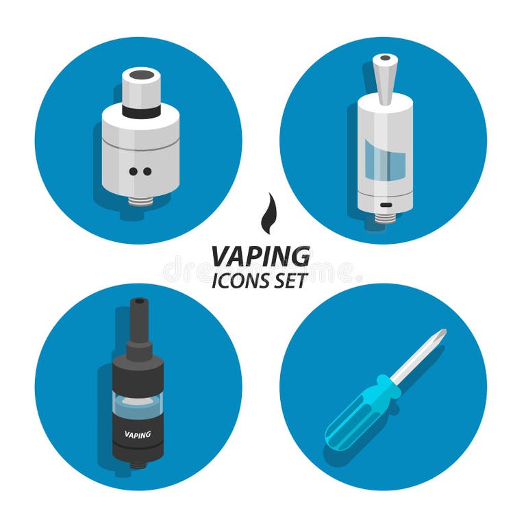 Flat vaping icon circle stock illustration. Illustration of vaporized ...