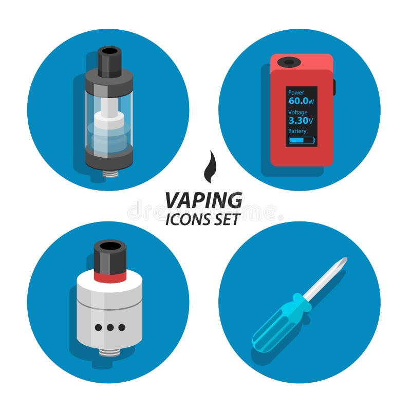 Flat vaping icon circle stock illustration. Illustration of health ...
