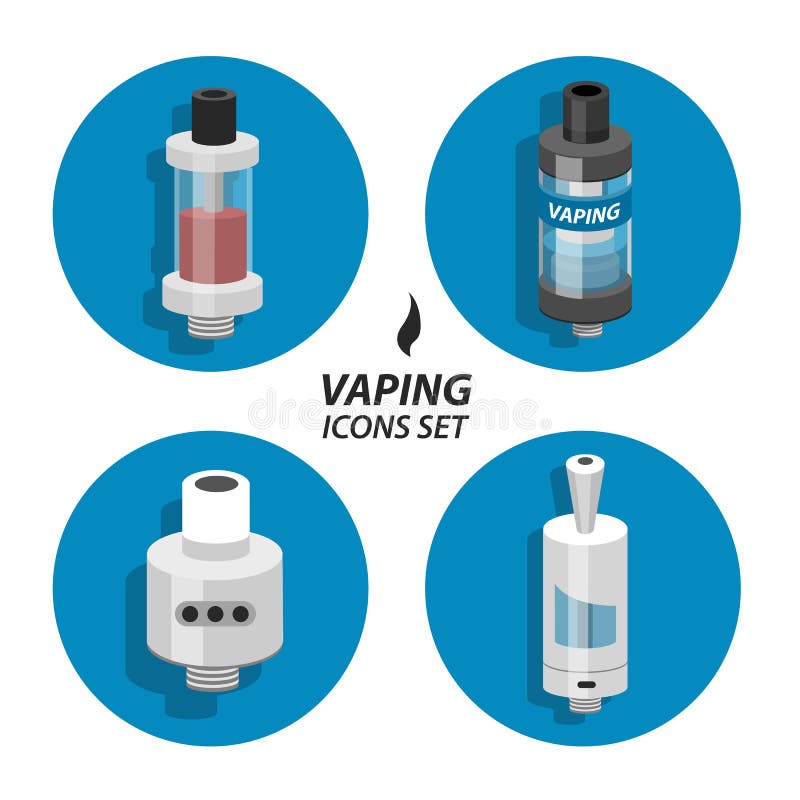 Flat vaping icon circle stock illustration. Illustration of vapor ...