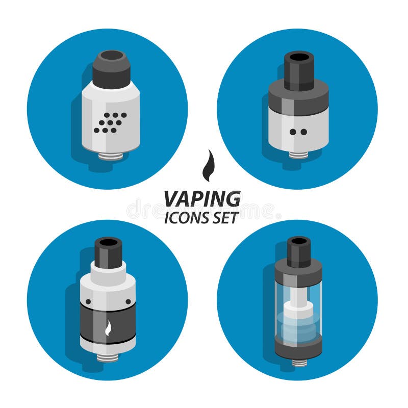 Flat vaping icon circle stock illustration. Illustration of ecig - 80532471