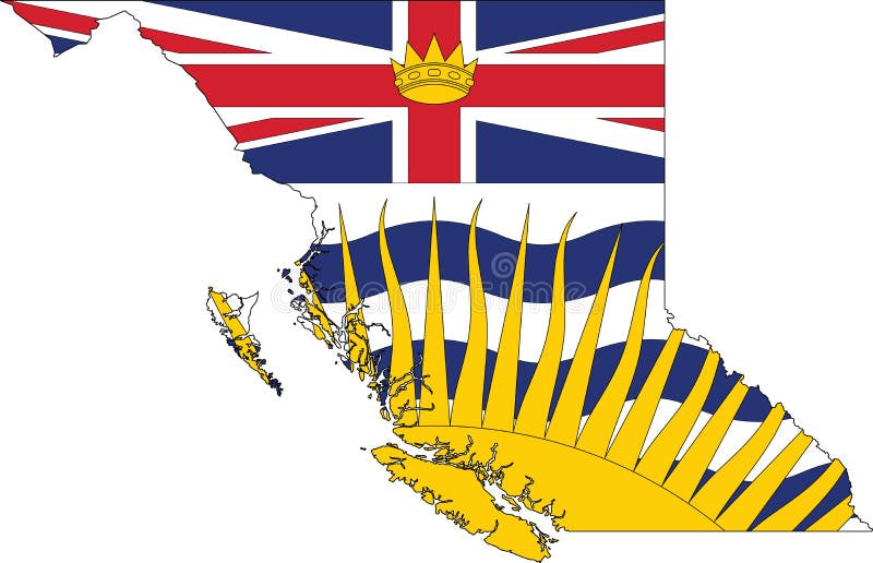 Flag Map of BRITISH COLUMBIA, CANADA Stock Vector - Illustration of ...