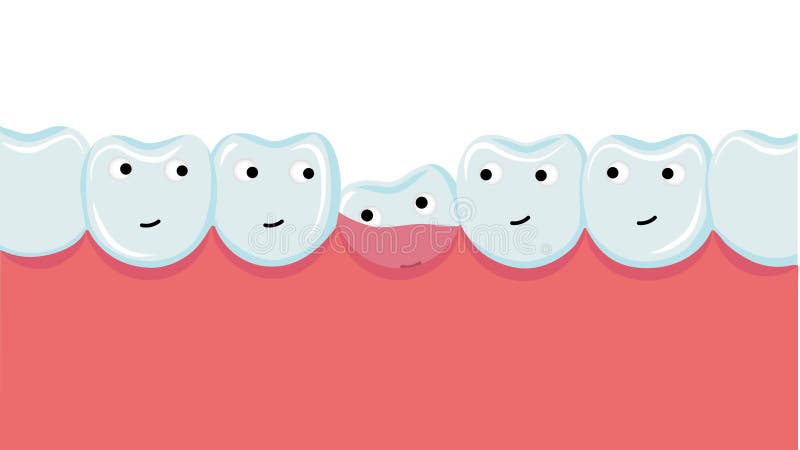 Flat Vector Animation for Dentistry. One Tooth Grows, the Rest of the ...