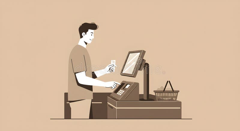 AI-Generated Checkout Illustration Stock Illustration - Illustration of ...