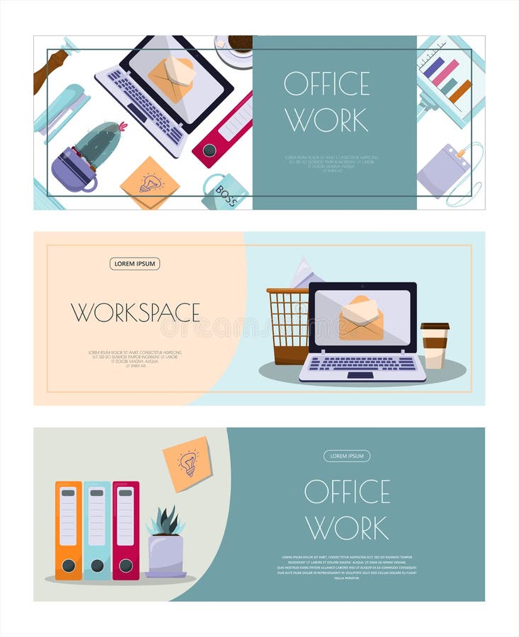 Flat Vector Banner Template for Office, Business Solutions, Startup ...
