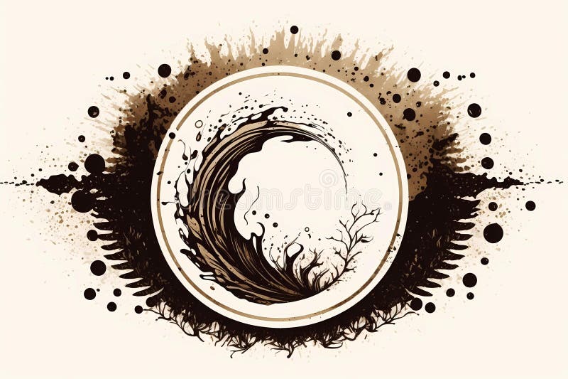 Flat Vector Ink Circle Drawing - Wave (Generative AI) Stock ...